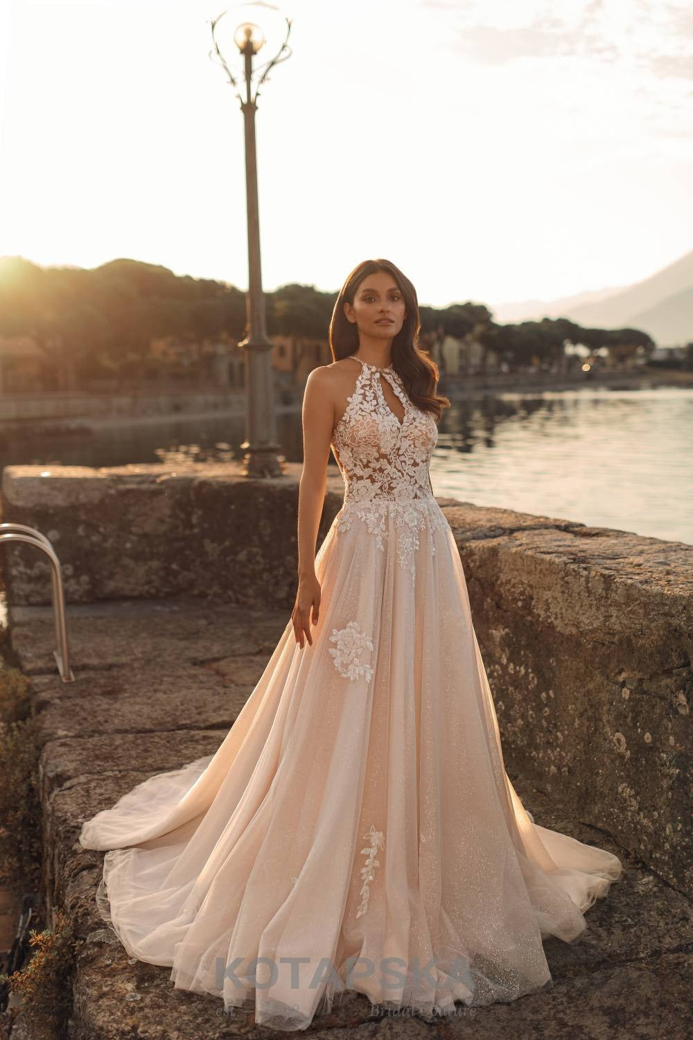 Iryna Kotapska F2614 – Lace Bodice Gown with Optional Chiffon Skirt ...