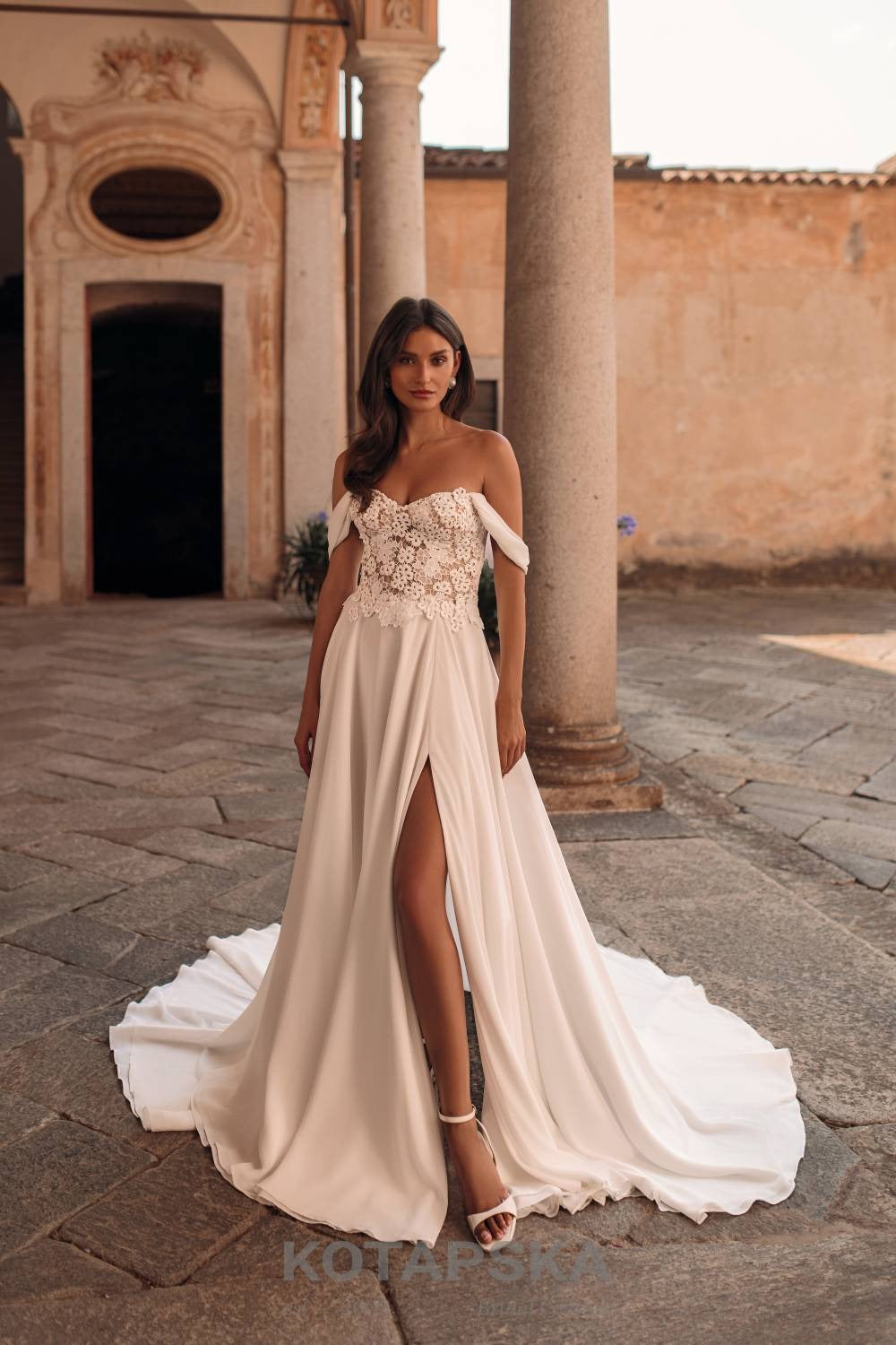 Iryna Kotapska F2619 – Boho Chiffon Dress with 3D Corset and Detachable ...